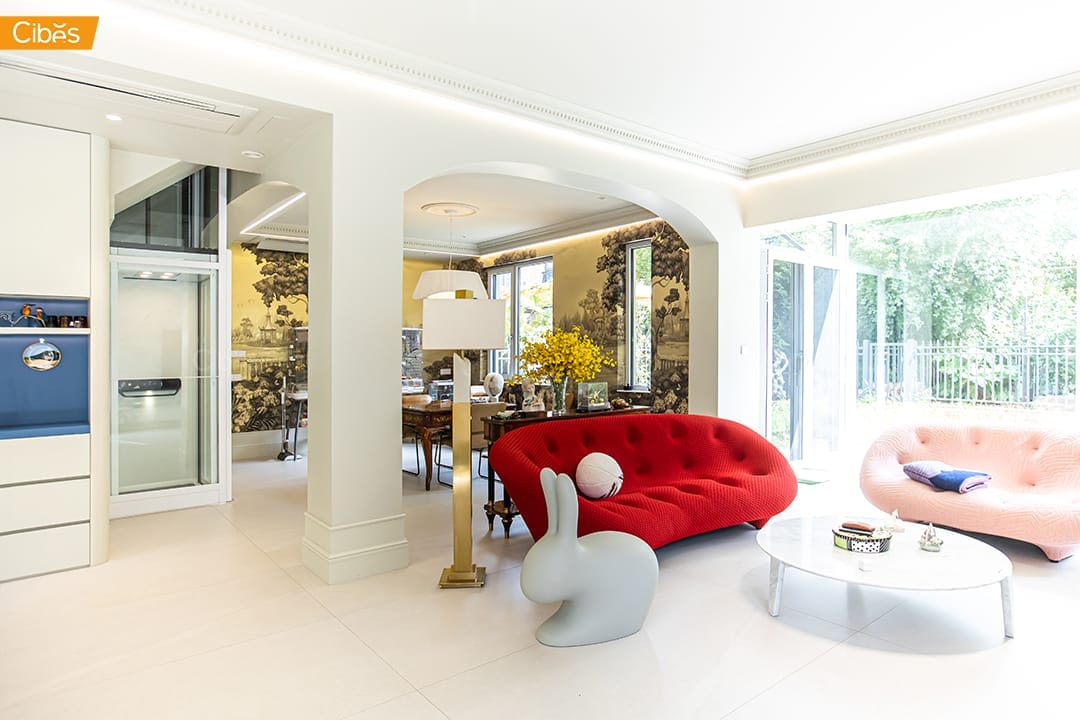 Cibes V90 Elegance Private Home Lift 3 Floors with Organic Signal White ...
